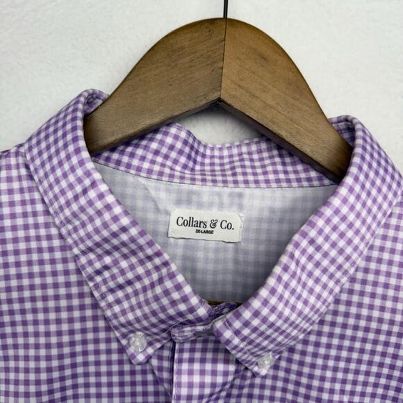 Collars & Co. | Shirts | Collars Co Polo Shirt Mens 3xl Purple White ...